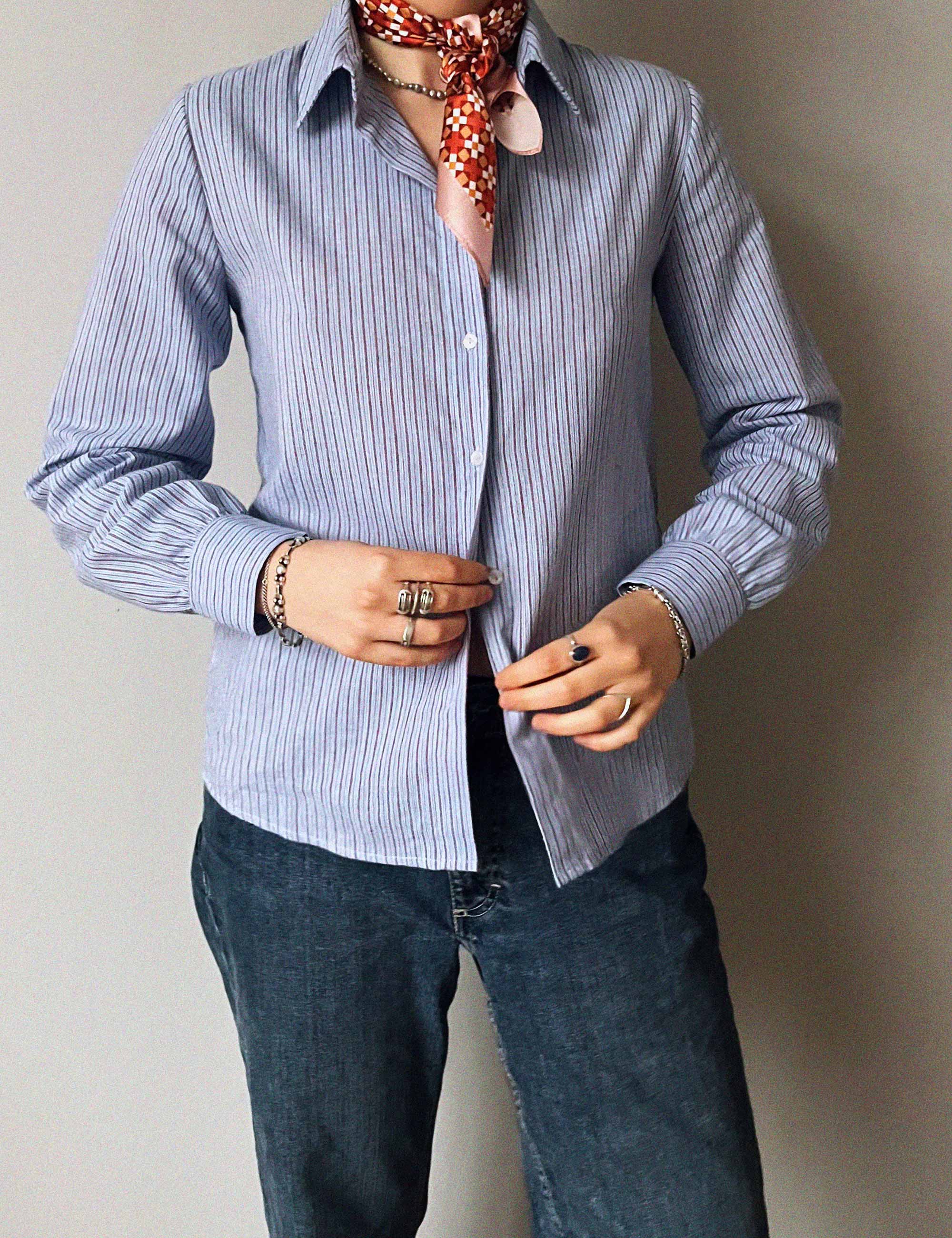 Marinella shirt light blue/burgundy/red stripe – Stig P